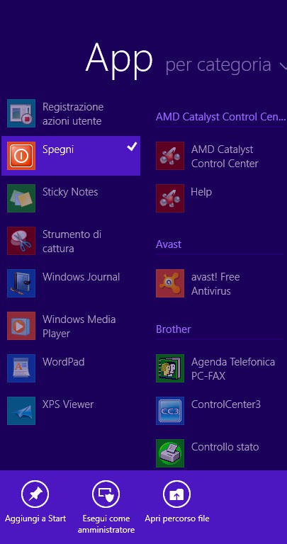 Windows 8 - Creare il pulsante Spegni nella schermata Start