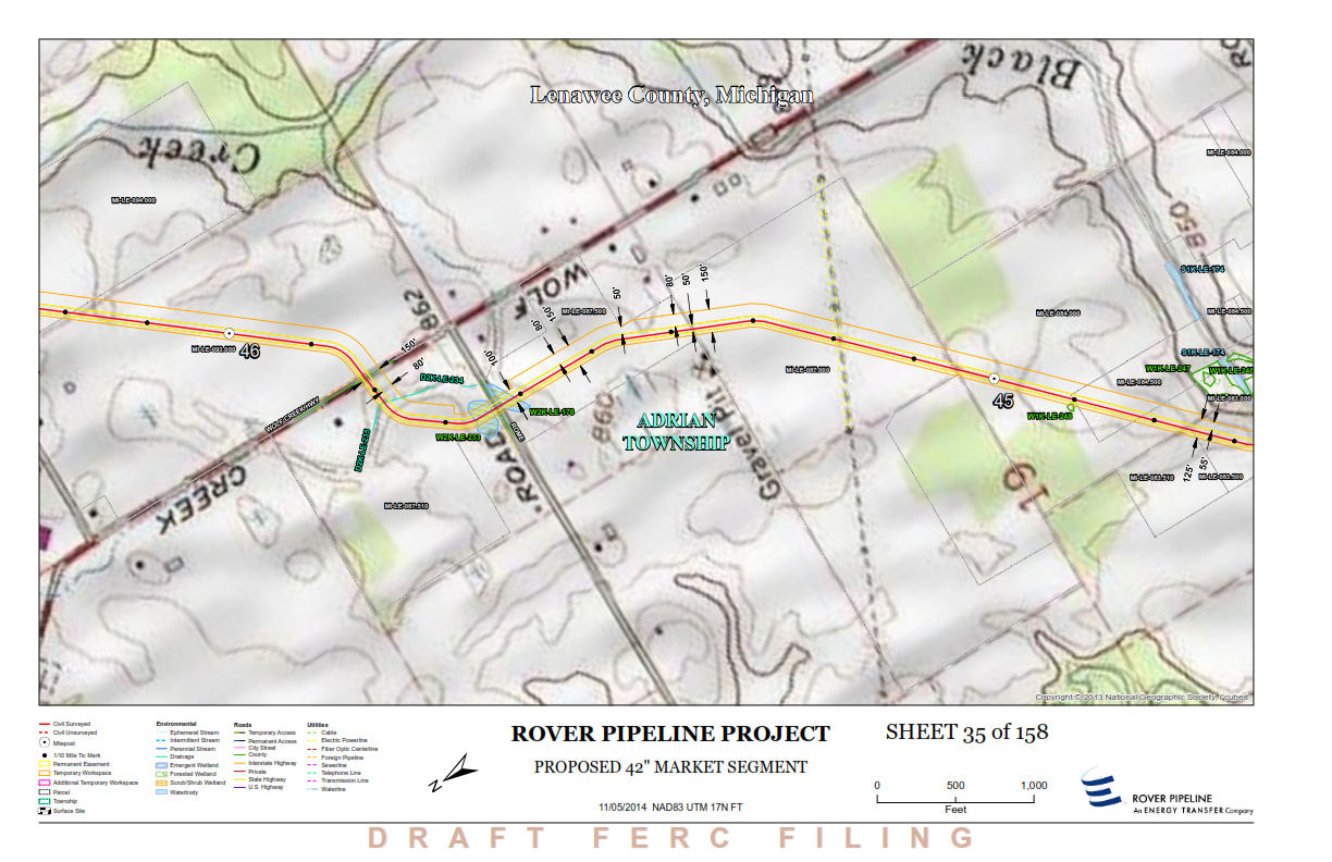 Adrian - Oil and Gas: Rover Pipeline to cross Wolf Creek Highway