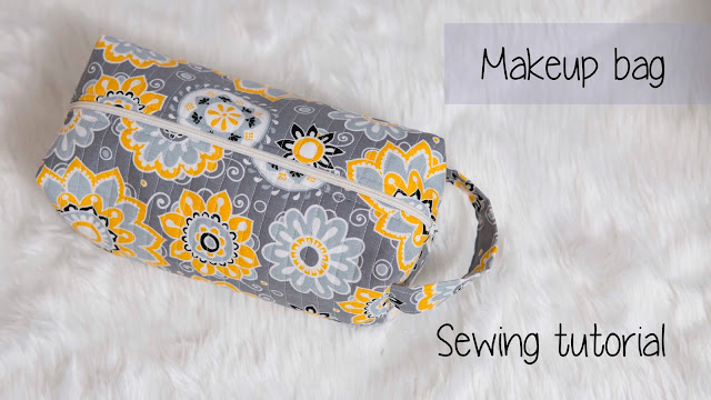 Quilted Box Make up bag Sewing tutorial | Charmed By Ashley