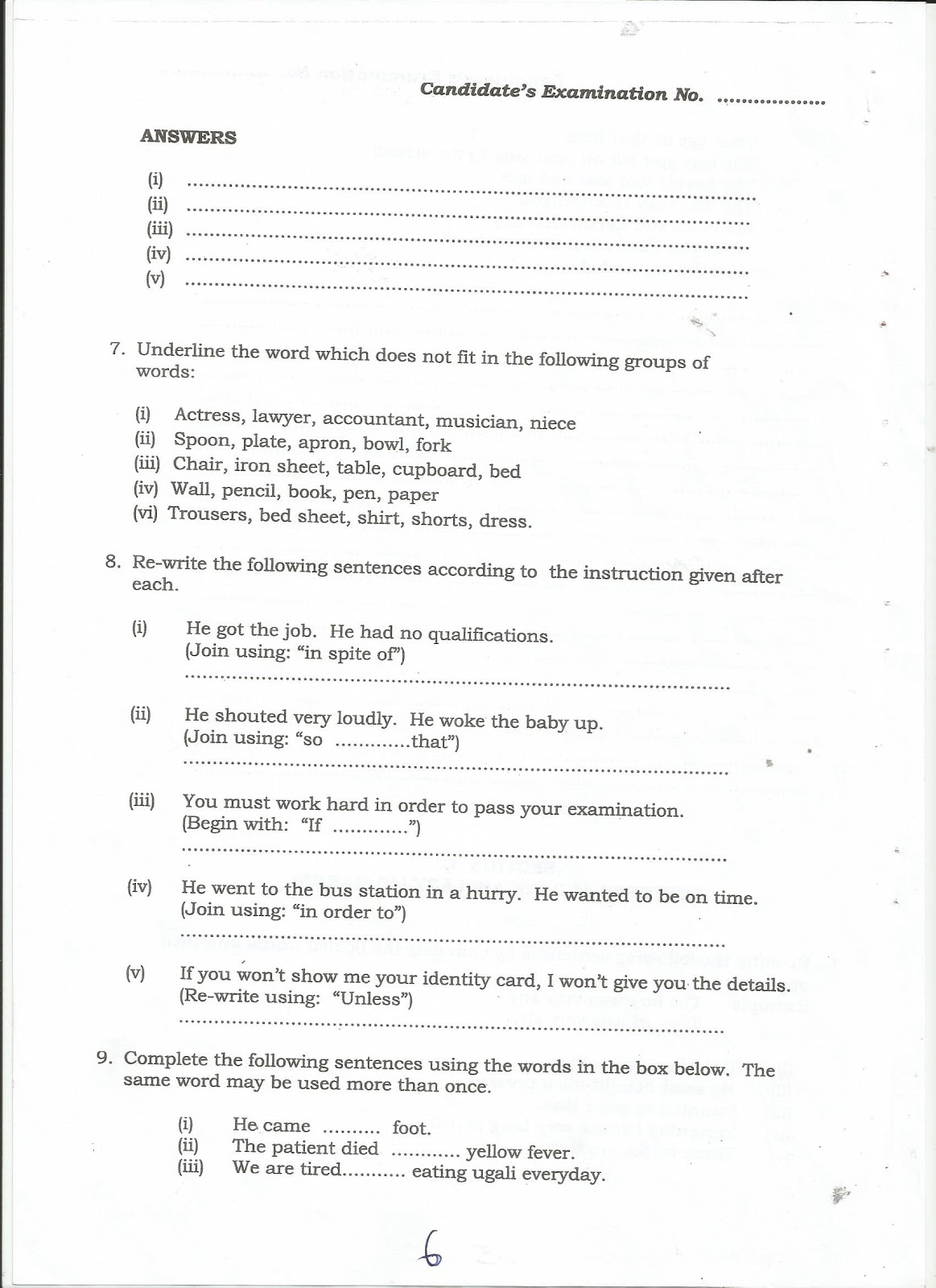 FORM TWO STUDY NOTES & PAST PAPERS BLOG: ENGLISH LANGUAGE--FORM TWO ...