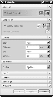NX UNIGRAPHICS TUTORIAL: Creating a solid model using EXTRUDE command