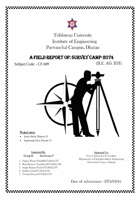 Complete report on Survey camping with map and data sheet layout - for Civil, Agricultural ...