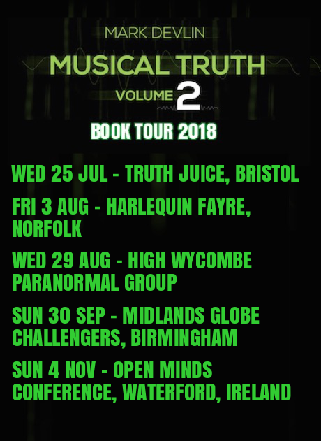 MUSICAL TRUTH 2 BOOK TOUR – ADDITIONAL TALK DATES – Mark Devlin