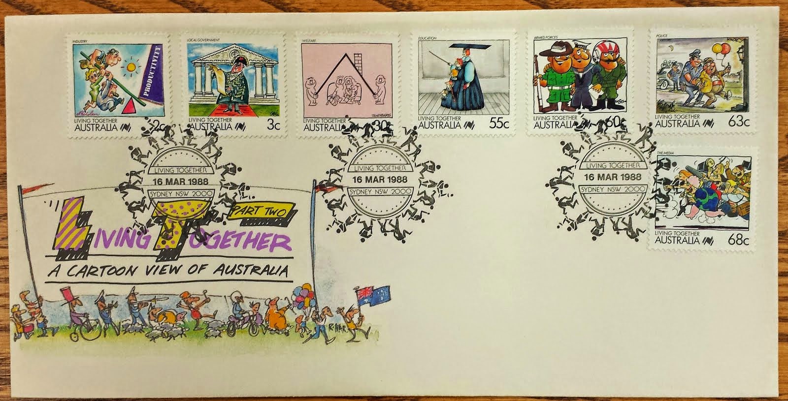 CartoonPhilately: Living Together: A Cartoon View of Australia stamps ...