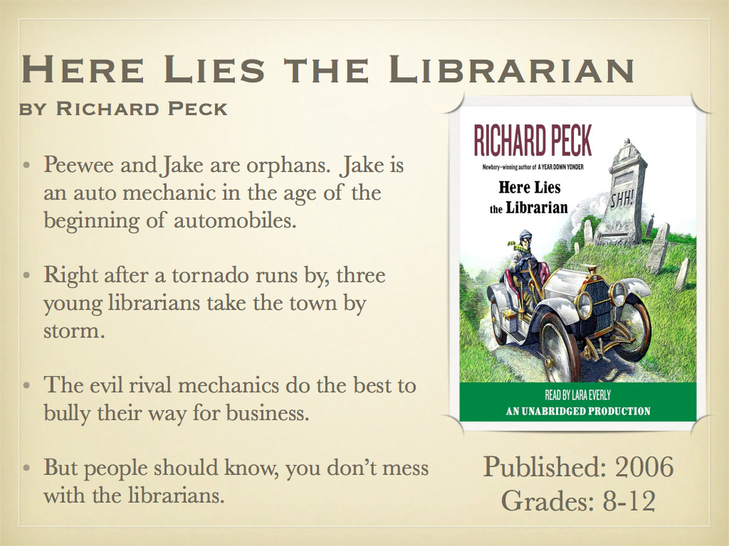 Young Adult Reading Machine: Here Lies the Librarian by Richard Peck