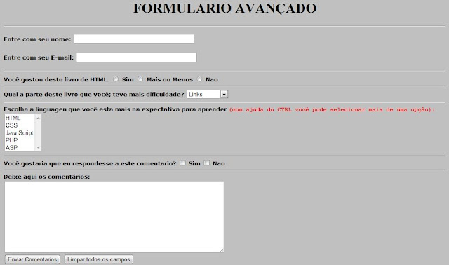 Tecnologia da Informação: Formularios Avançado