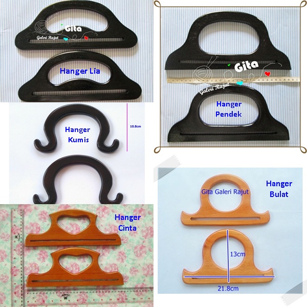 Gita Galeri Rajut: Handle Tas Kayu Mahoni Type A, Gagang Tas Kayu ...