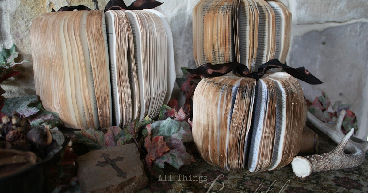 All Things Beautiful: {Book Pumpkins} Fall Vignette