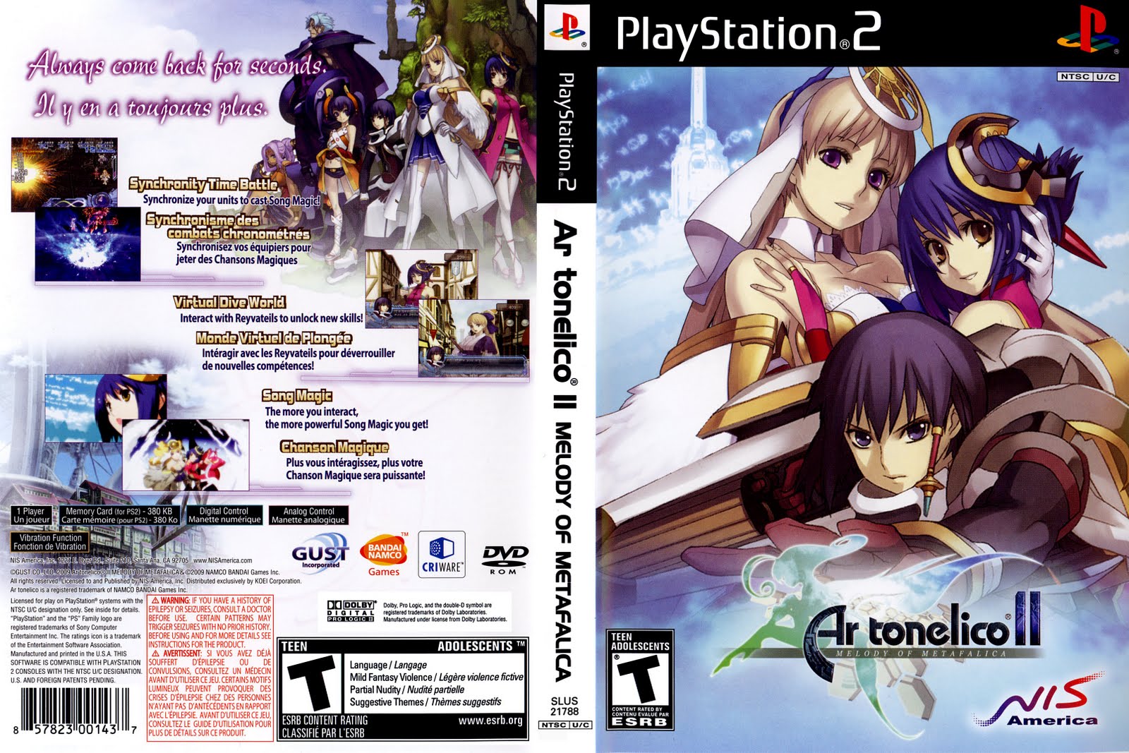 Games Covers: Ar Tonelico II - Melody Of Metafalica - PS2