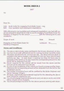 Work Order Letter Format for Labour Contractor