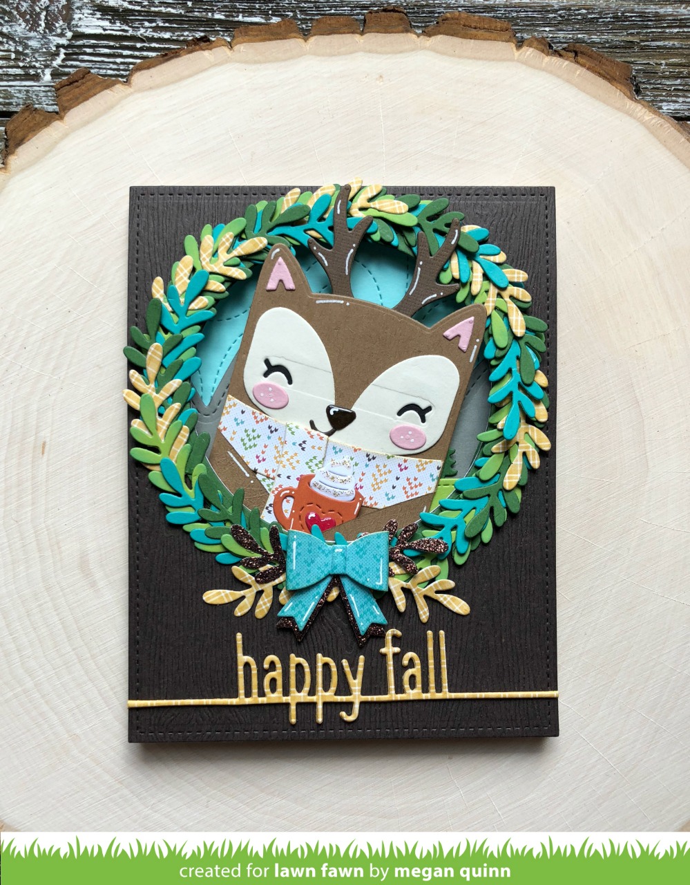 Lawn Fawn Inspiration Week: Day 5 So Owlsome and Happy Fall Line Border Die