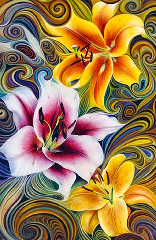 El arte es su máxima expresión : Diseños de Flores Modernas, Cuadros al ...