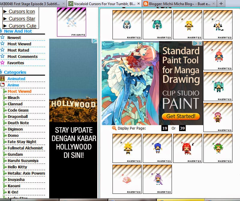 Michii Micha Blog~: Mengubah Cursor biasa Menjadi Cursor Vocaloid di Blog