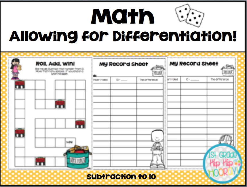 1st Grade Hip Hip Hooray!: Math...Allowing for Differentiation