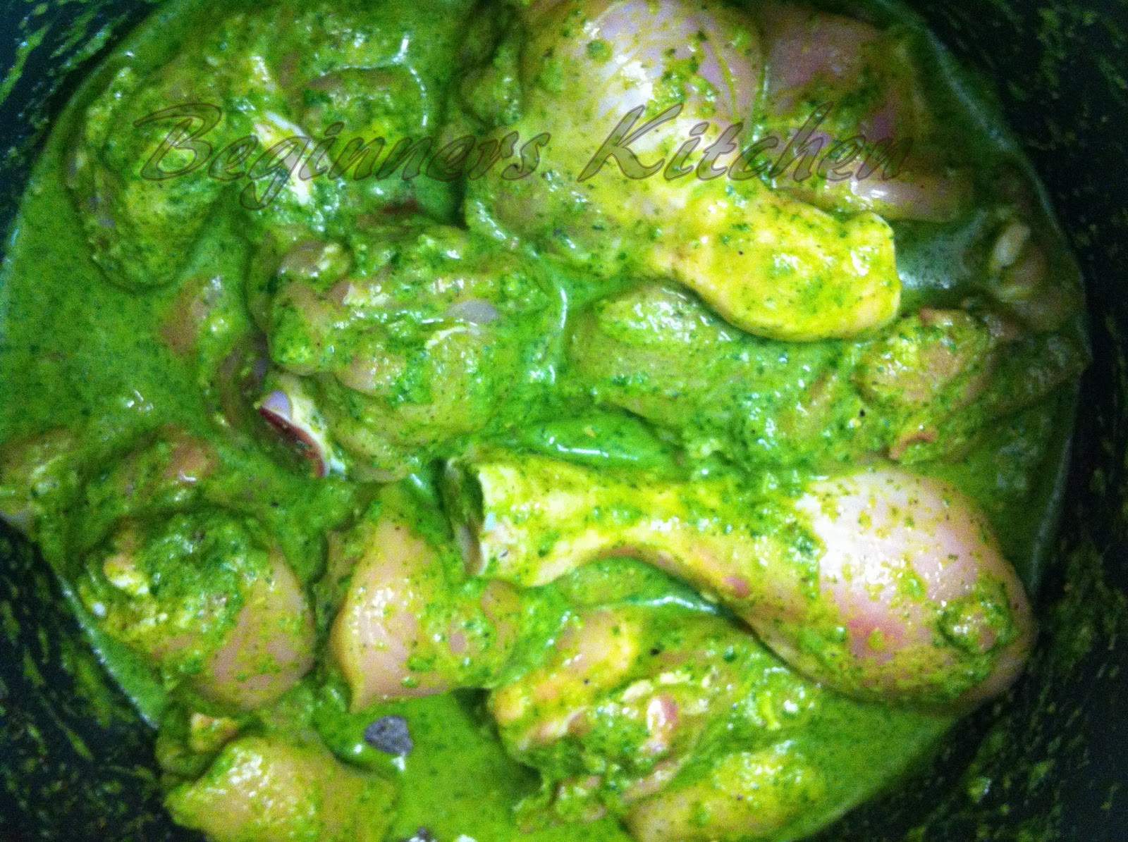 Beginners Kitchen: Mint-yogurt chicken curry