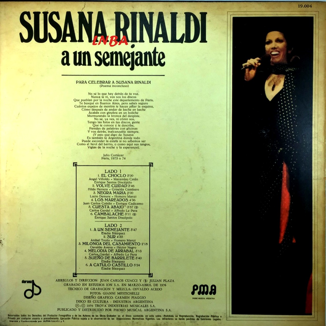 La nova Botica del Aleman.: Tango - Susana Rinaldi - A un semejante