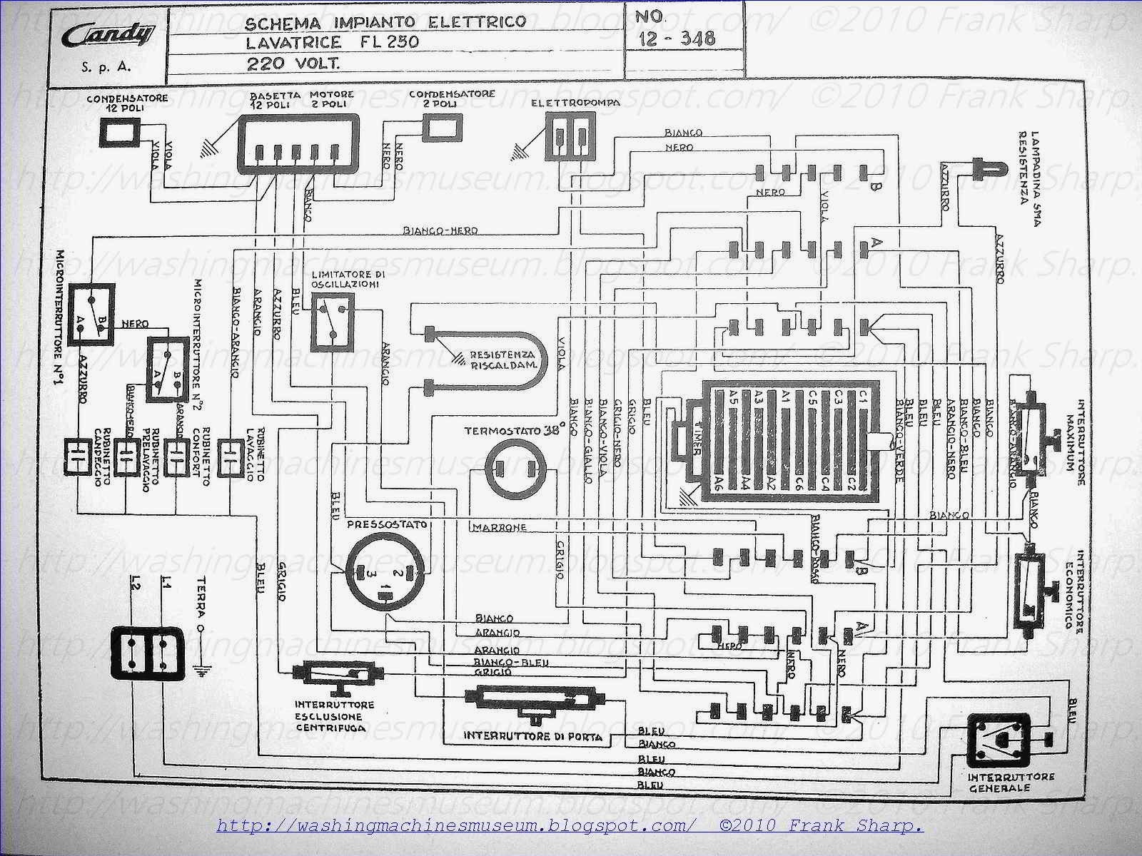 Washer Rama Museum ™: CANDY FL250 SCHEMATIC DIAGRAM.
