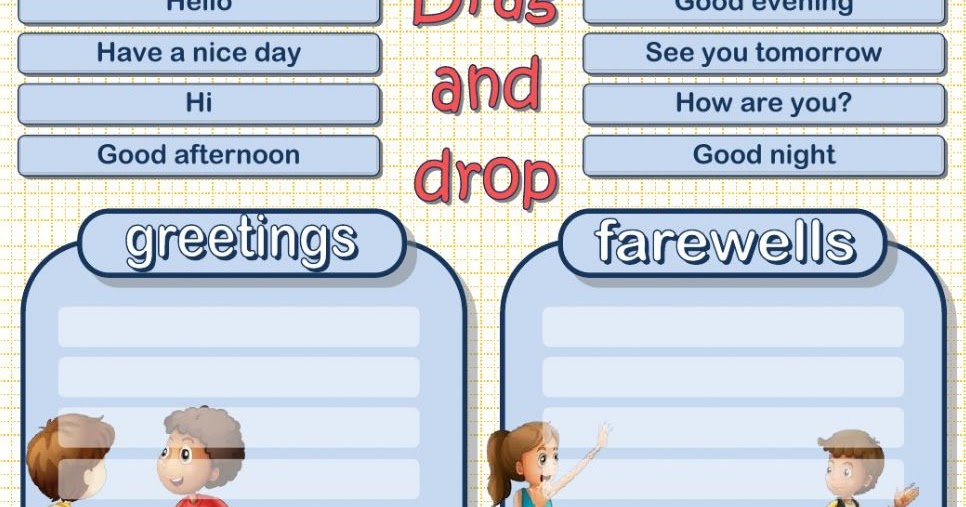 English is FUNtastic: Greetings and farewells - interactive exercises