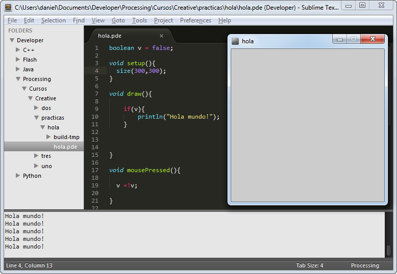 Ingeniero en Proceso: Compilar y ejecutar Processing en Sublime Text