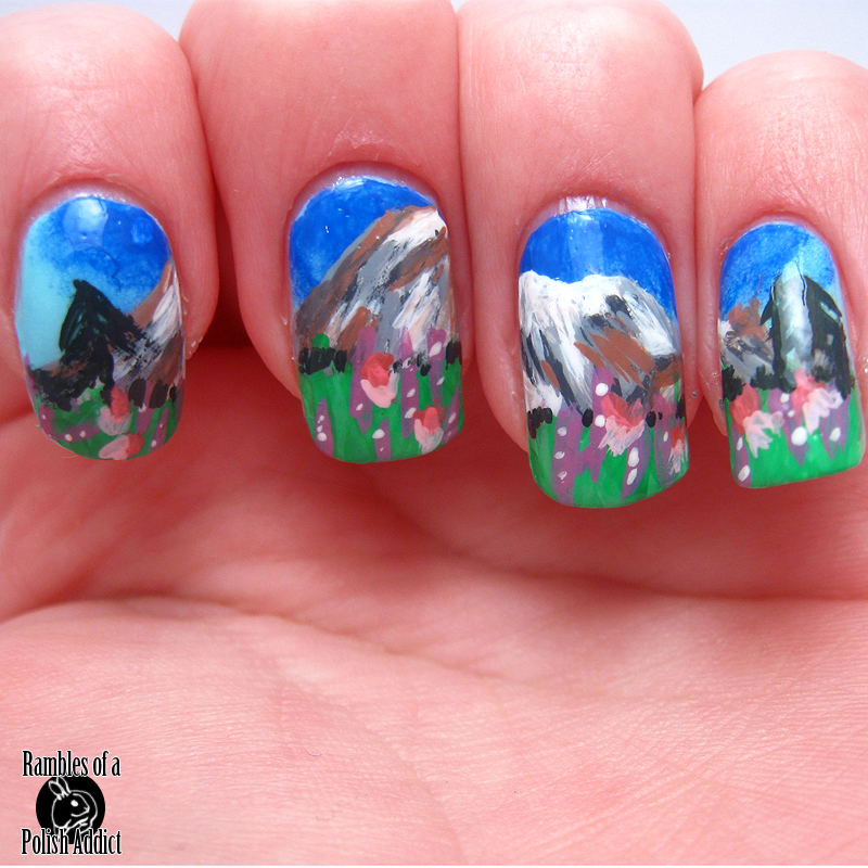 Mountain landscape nail art! | Rambles of a Polish Addict
