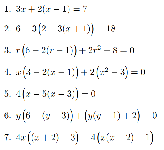 Learn math: Equations Exercises