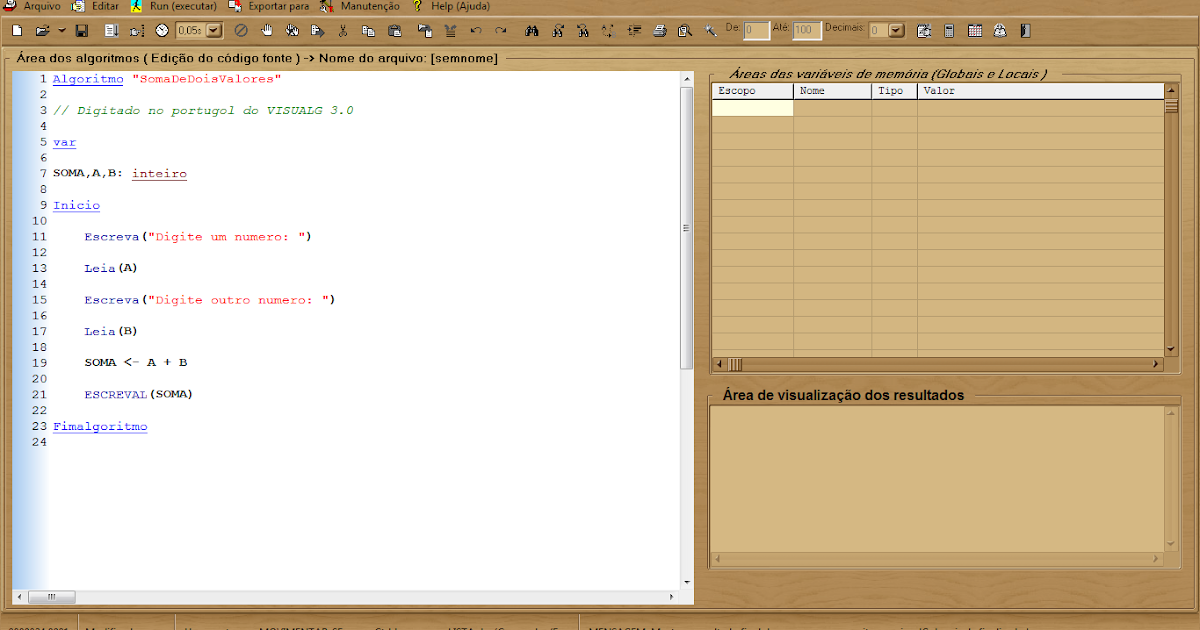 VISUALG 3.0: VISUALG 3.0.6.5 (revisão 65 em 28/02/2017)
