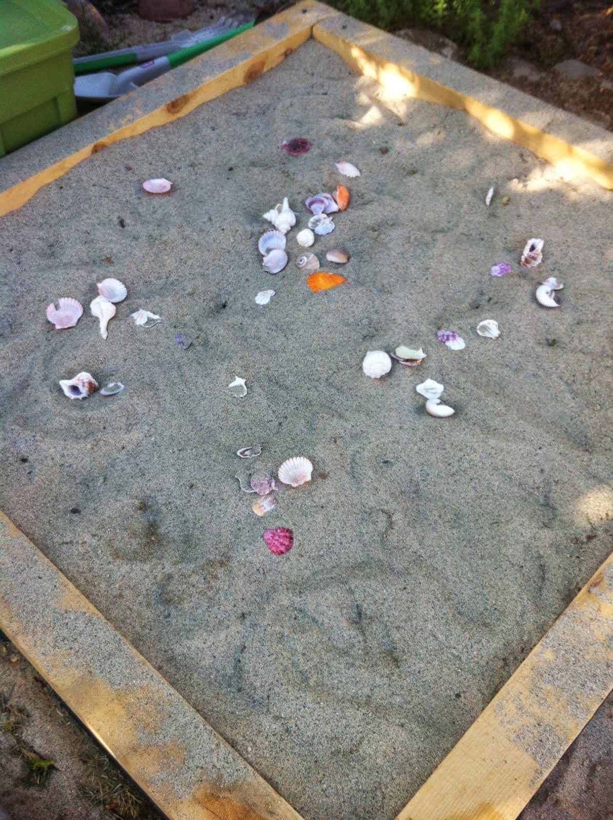 Mothering with Creativity: Sensory-Sea Shells in a Sand Box
