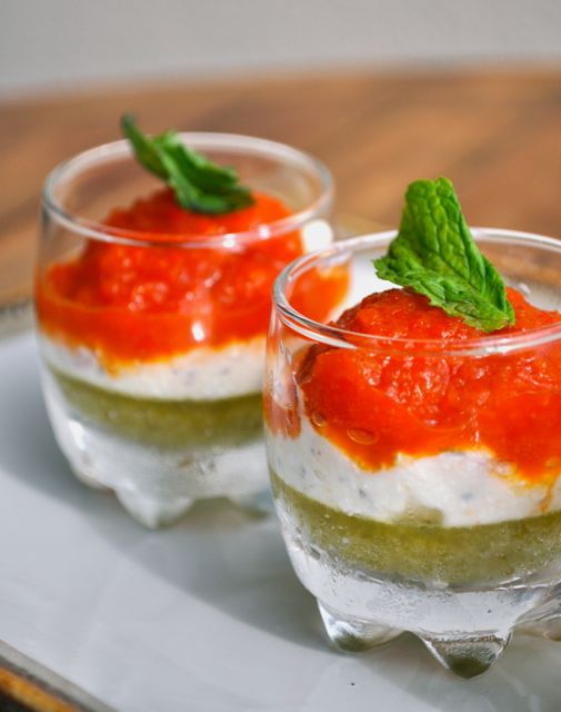 Ma tambouille a Singapour: Mini-verrines 3 couleurs (poivrons - cottage ...