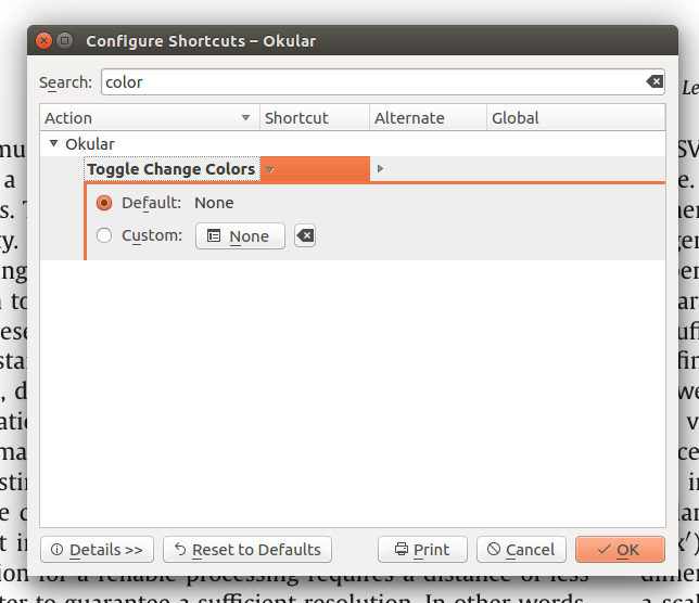 thk's note: Invert the document colors in Okular with toggle shortcut