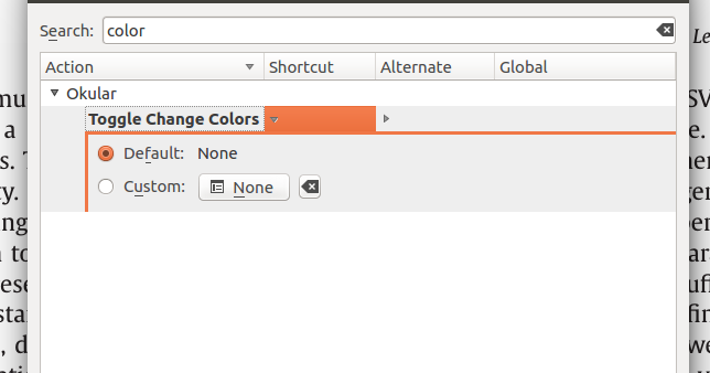 thk's note: Invert the document colors in Okular with toggle shortcut