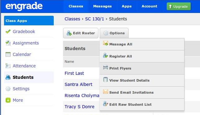 From MyShark to Engrade: Entering class lists