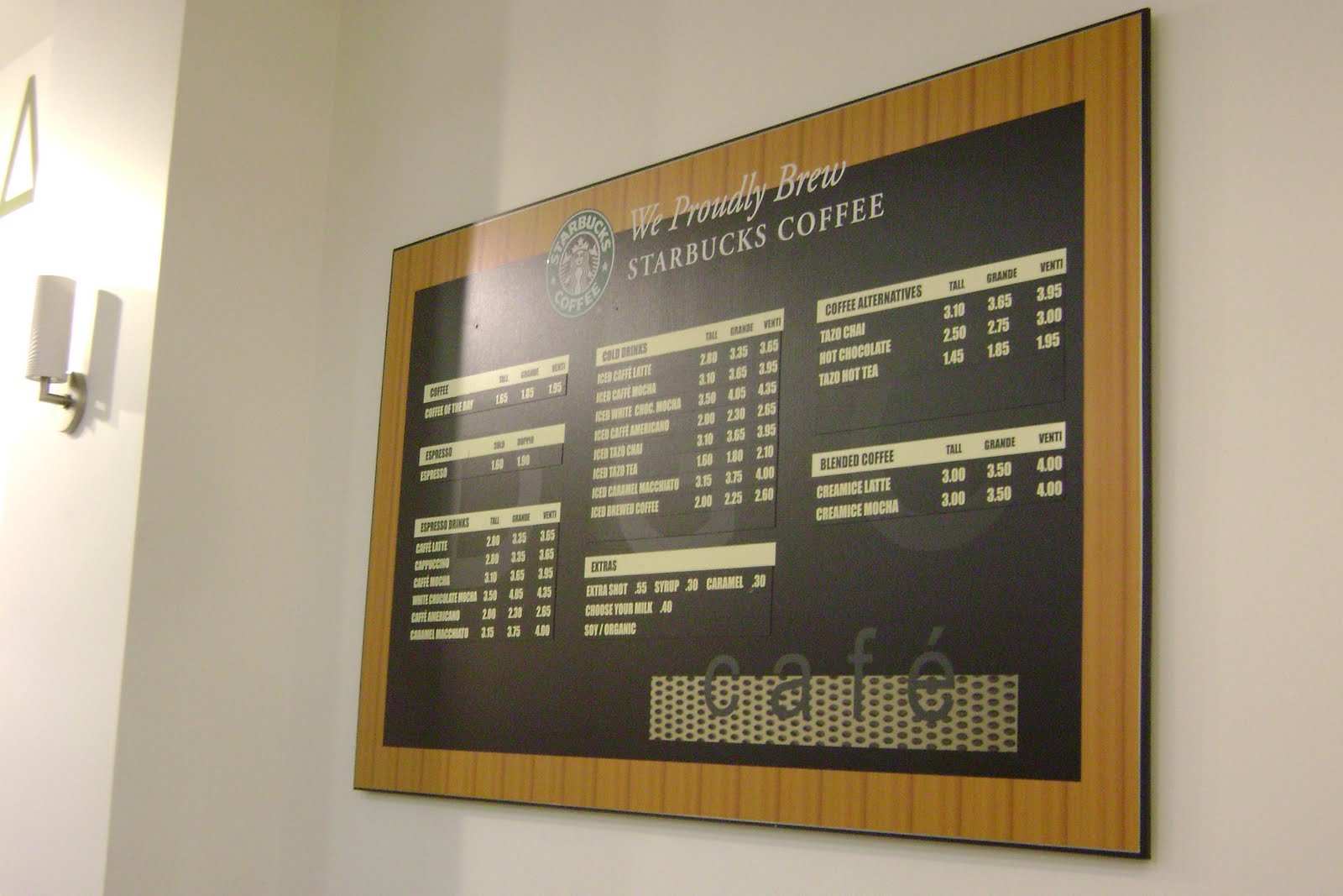darrah-fiedler designs: custom starbucks "we proudly brew " menu boards