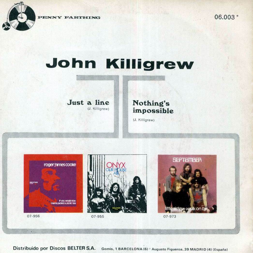 18 RODAS: JOHN KILLIGREW Just a Line - Nothing´s Impossible (Penny ...