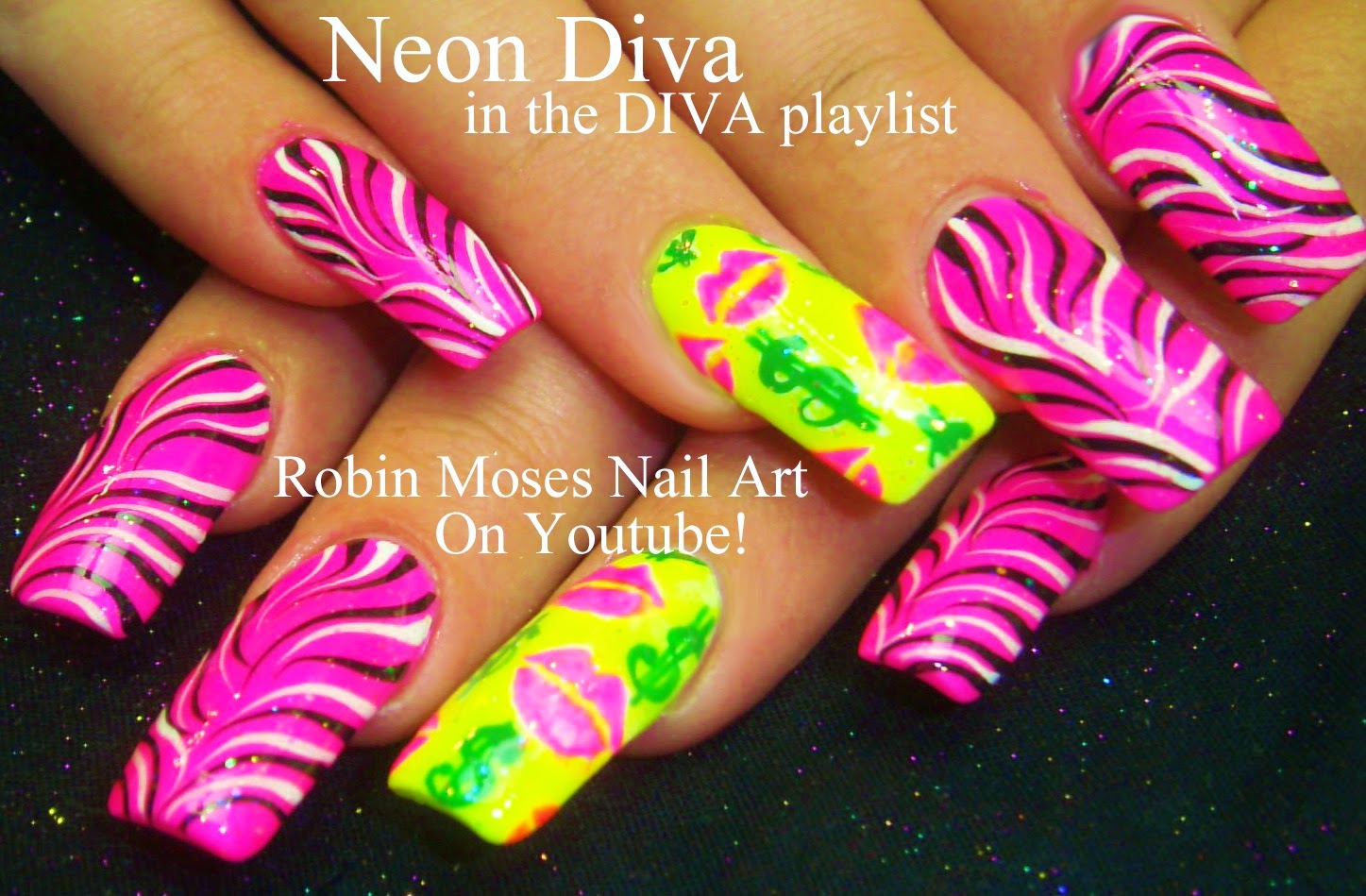 Nail Art by Robin Moses: "nail art" "neon" "neon nails" "summer nail ...