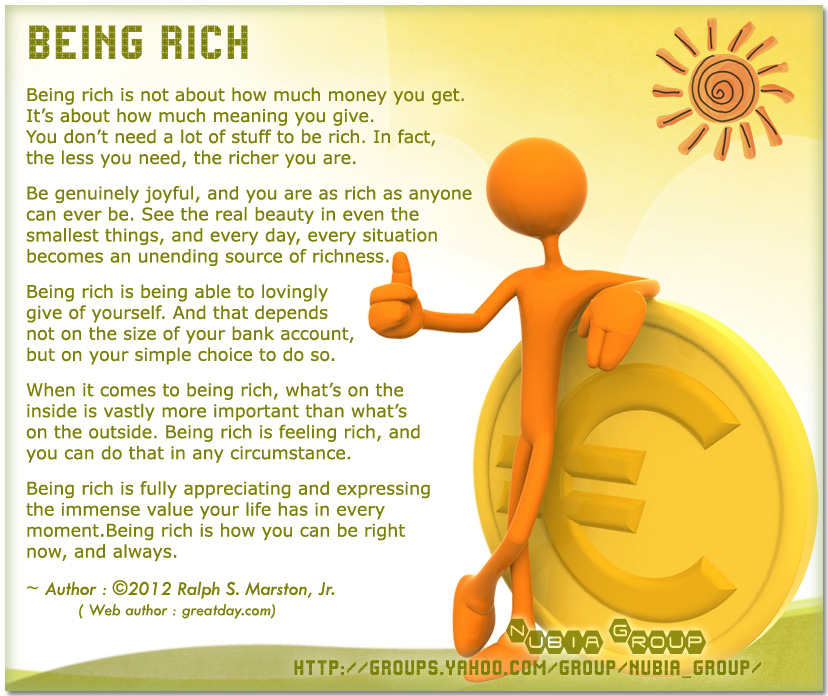 * Nubia_group Inspiration *: Being Rich