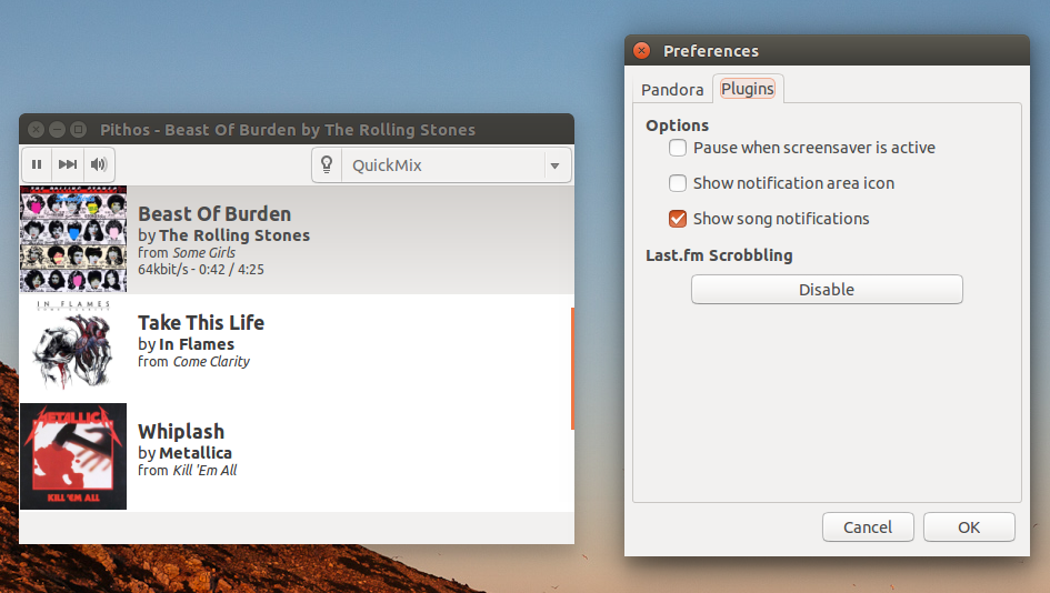 Pandora Client `Pithos` 1.0.1 Released With Bug Fixes ~ Web Upd8 ...