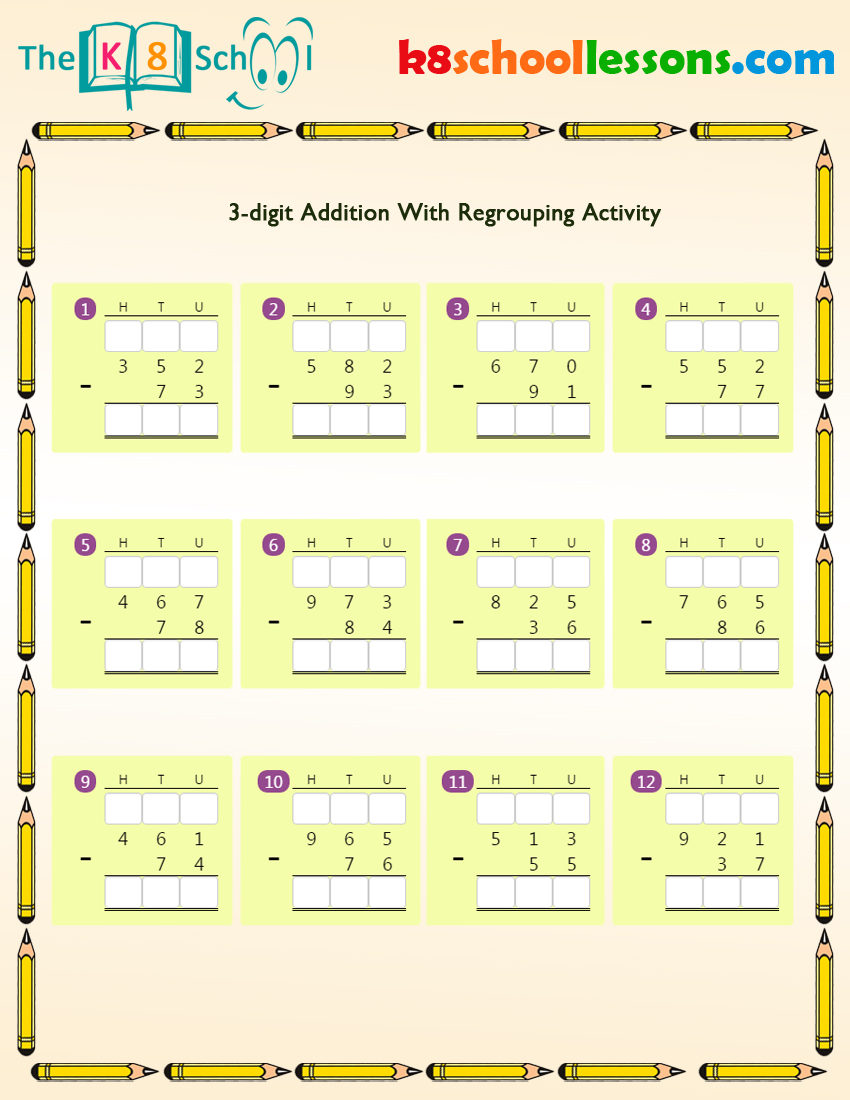 3 digit Addition With Regrouping 3-digit-addition-with-regrouping