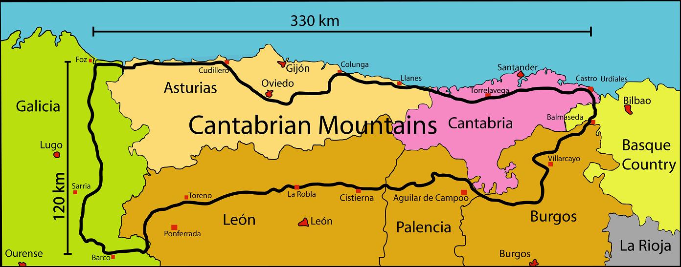 Wild Nature of the Cantabrian Mountains (Spain): Geographic Location