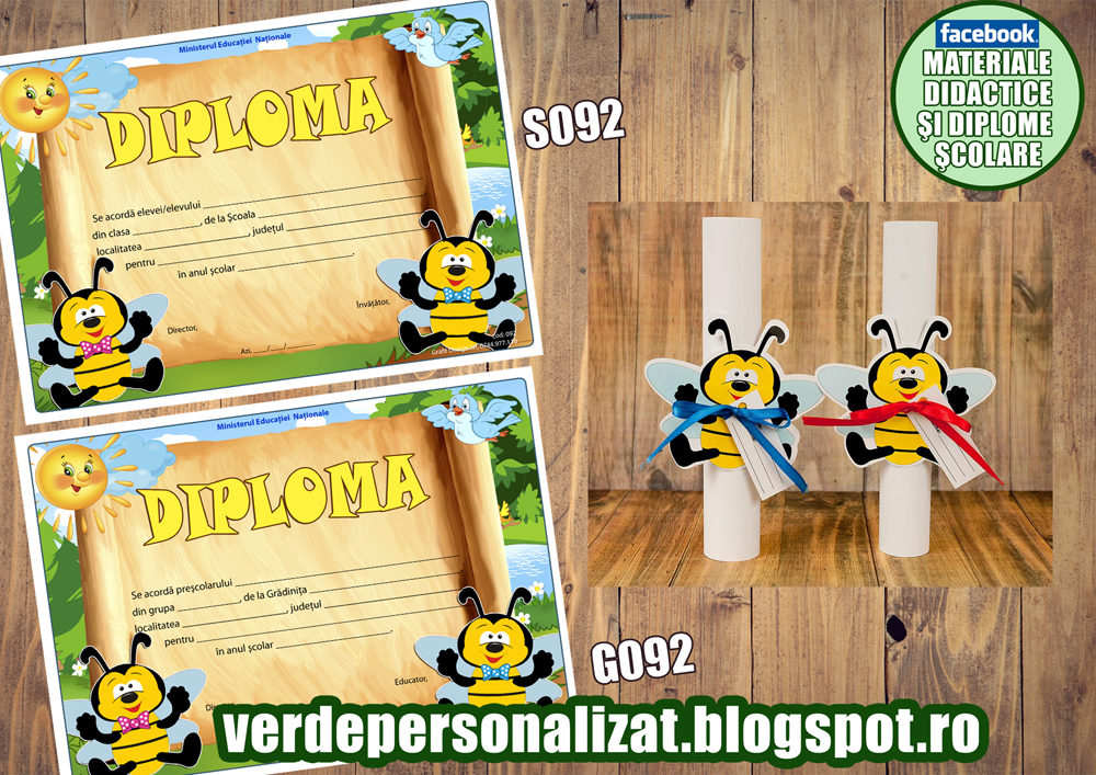 verde personalizat: Diplome cu mascota clasei