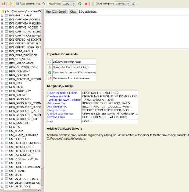 Chamara's Blog: How to start H2 DB management tool in wso2 carbon servers