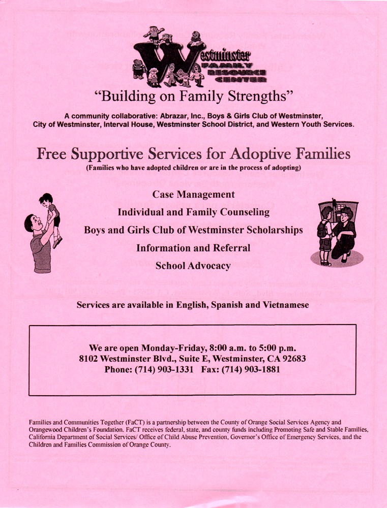 OC Community Resources: Westminster Family Resource Center