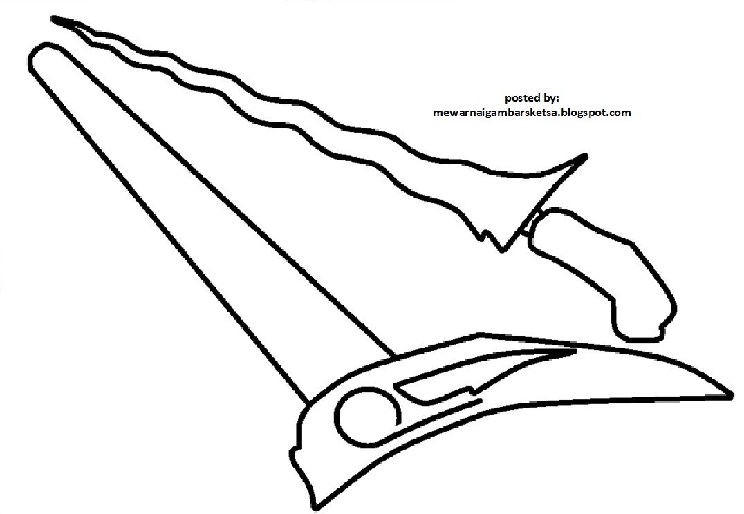 Mewarnai Gambar: Mewarnai Gambar Sketsa Keris 2