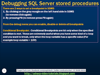 Sql server, .net and c# video tutorial: Debugging sql server stored ...