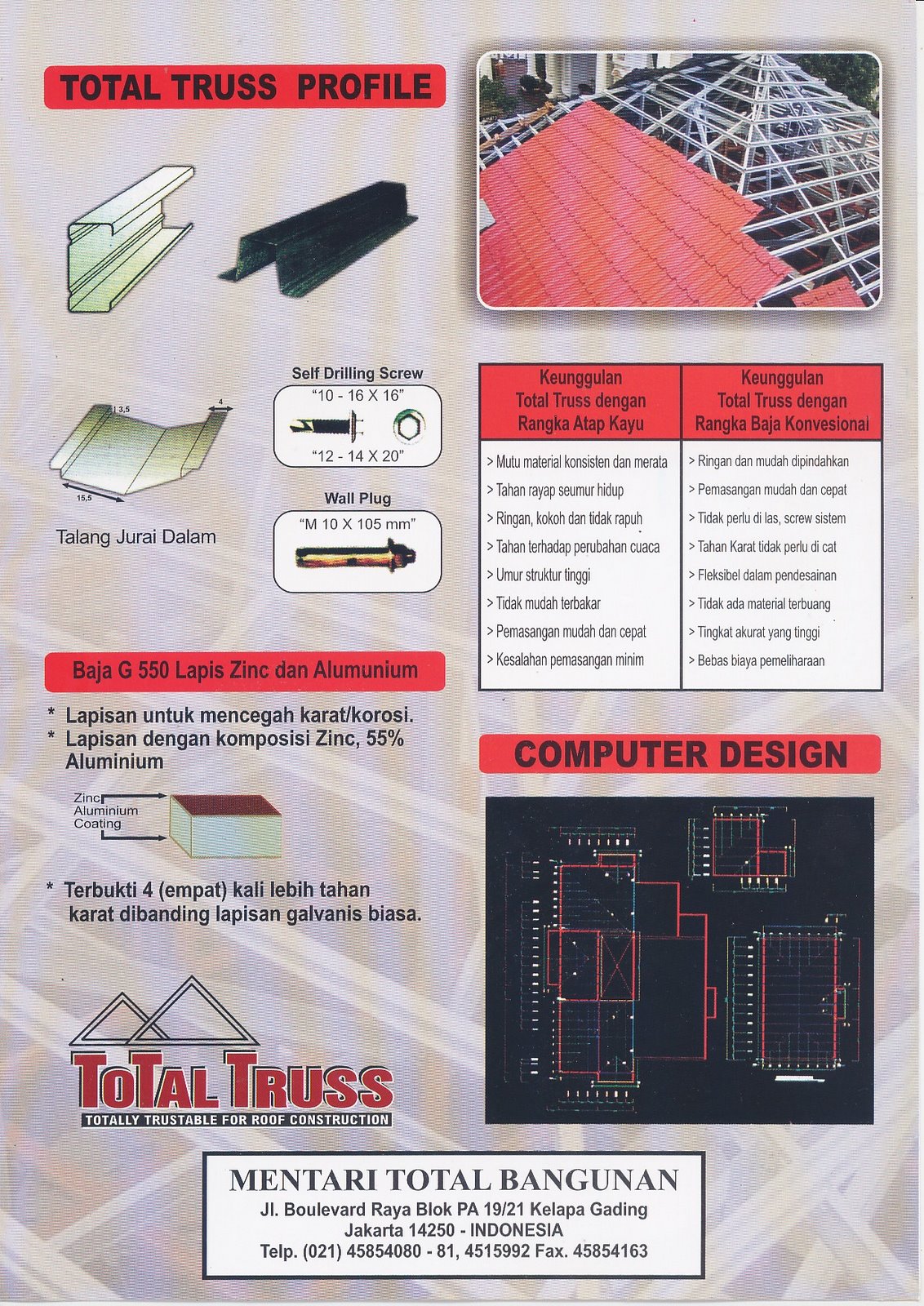 Rangka Atap Baja Ringan : TOTAL TRUSS - [Suplier-Material] Pemasuk ...