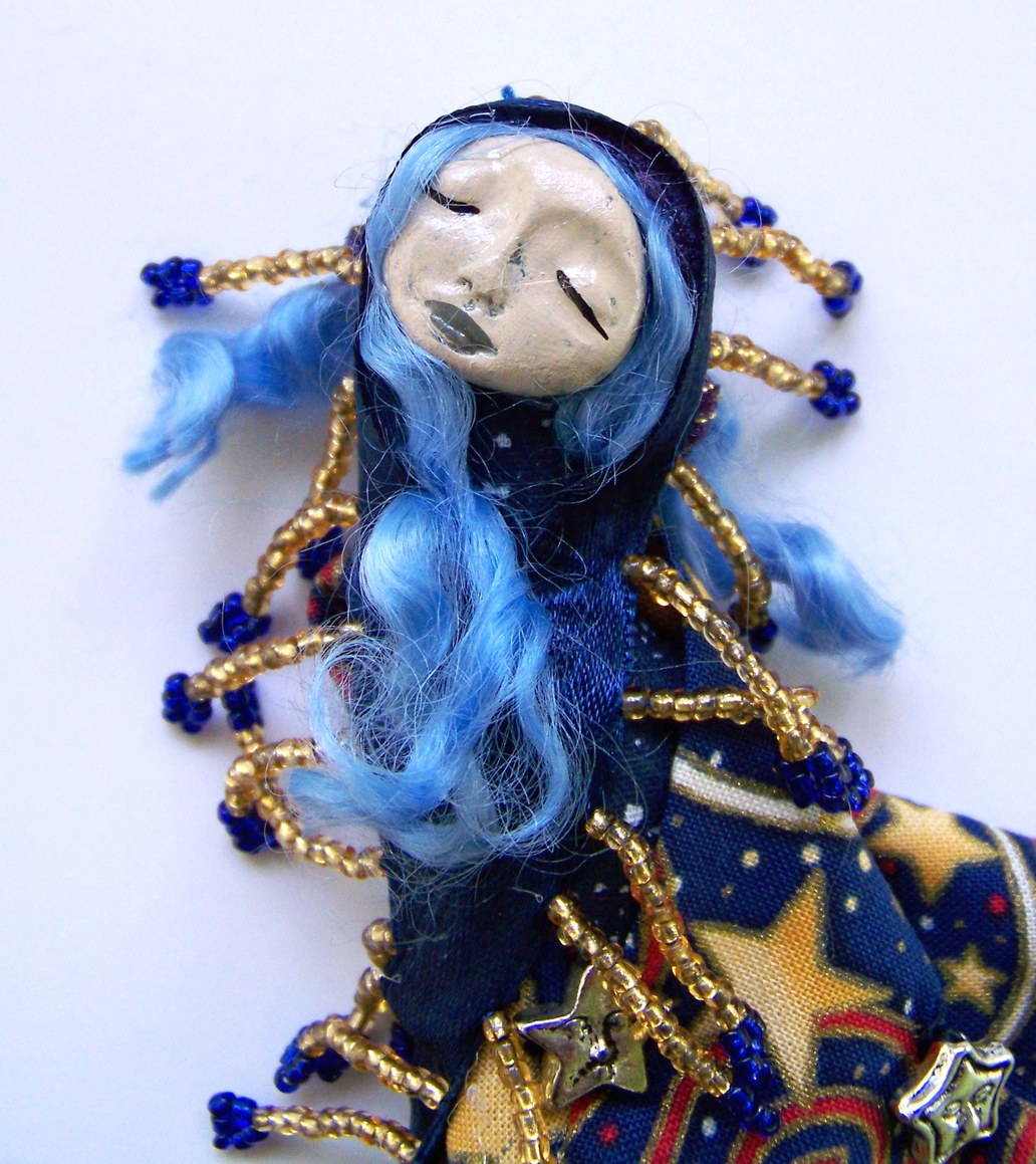 Wisdom Keeper Art Dolls: Aludra Star Art Beaded Art Doll Ornament