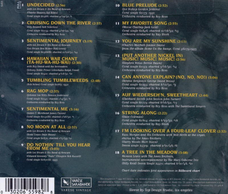 ENTRE MUSICA: THE AMES BROTHERS - Sentimental Me.. The Best of