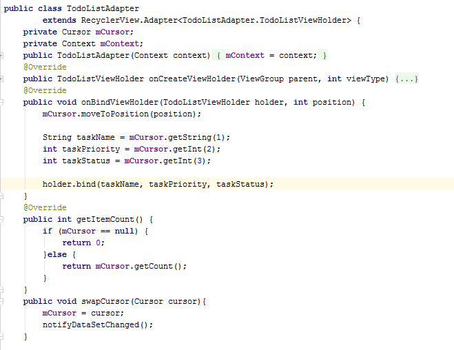 Display and Swipe-to-Delete Data in RecycleView using Cursor