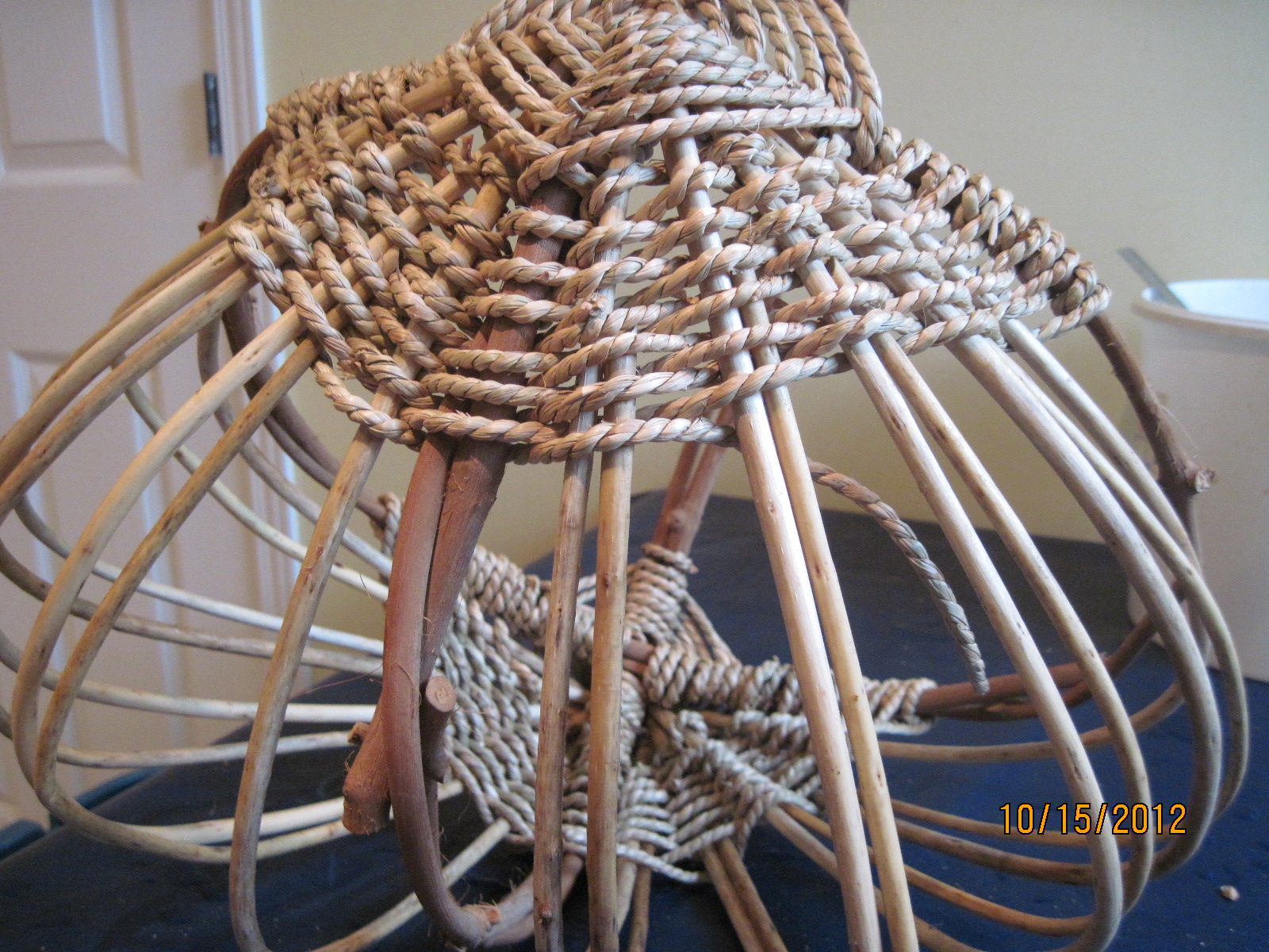 John Toft Basketry: Completing the seagrass rib basket.