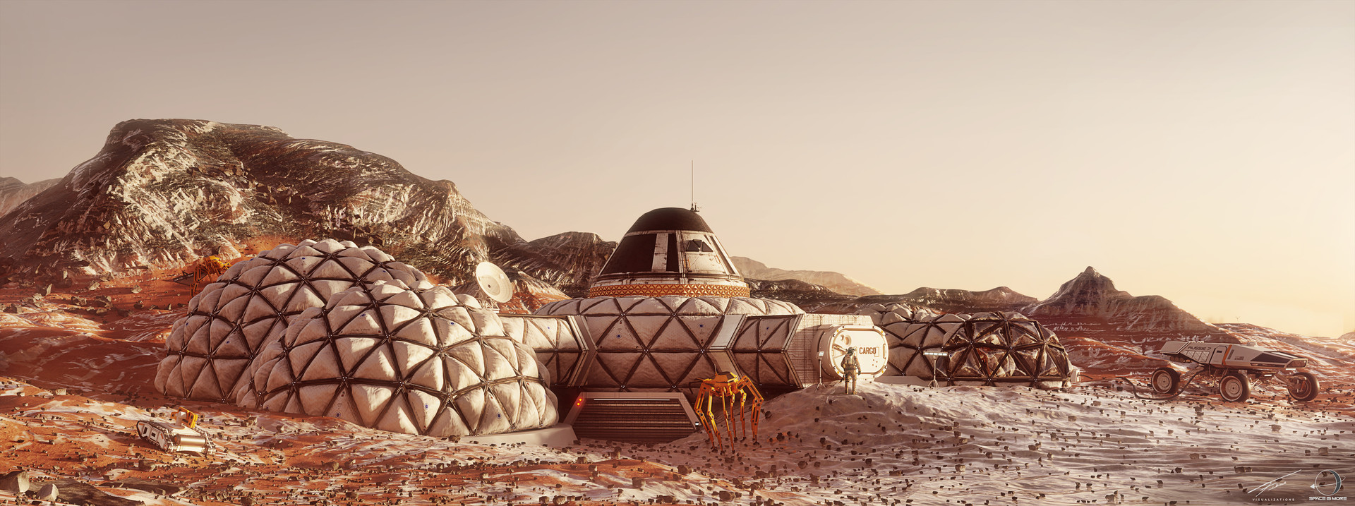 Mars base concept by Wojtek Fikus for Marsception 2018 competition ...