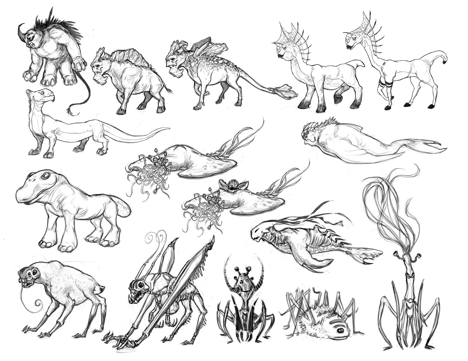 Art Kimistry: Creature Development Thumbnails